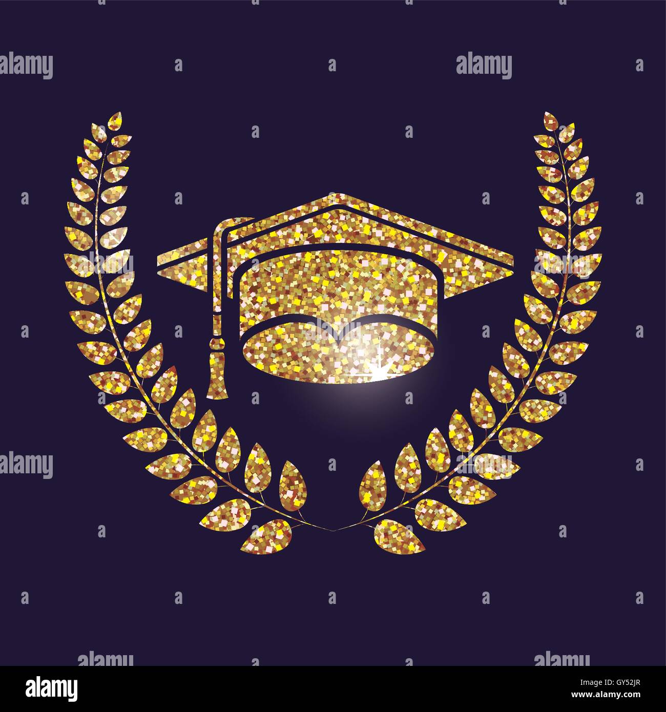 Graduation cap and wreath design Stock Vector Image & Art - Alamy