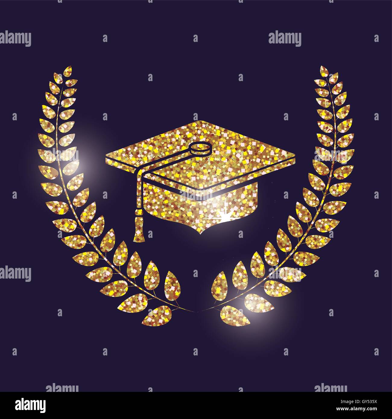 Graduation cap and wreath design Stock Vector Image & Art - Alamy