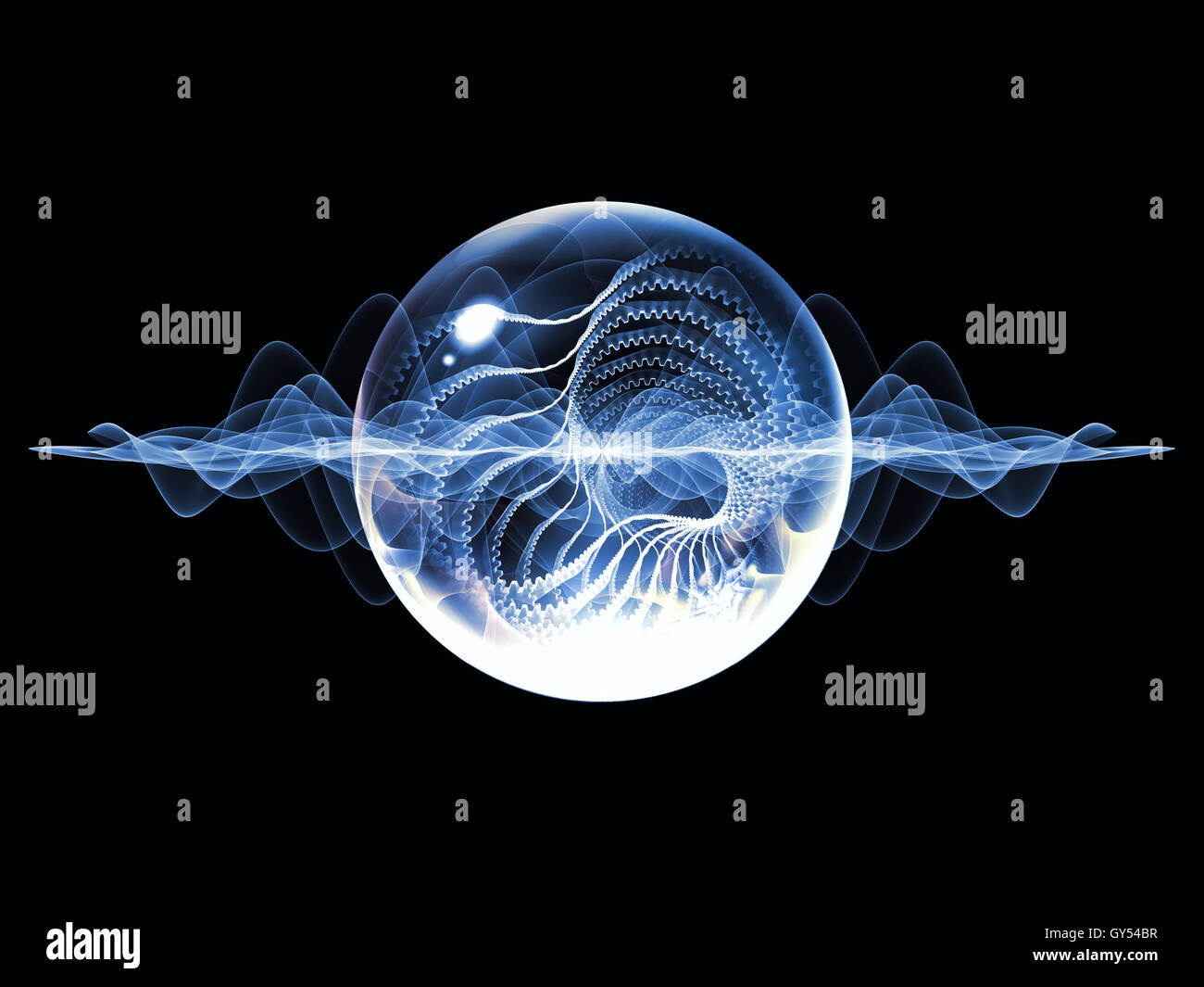 Virtual Wave Particle Stock Photo - Alamy