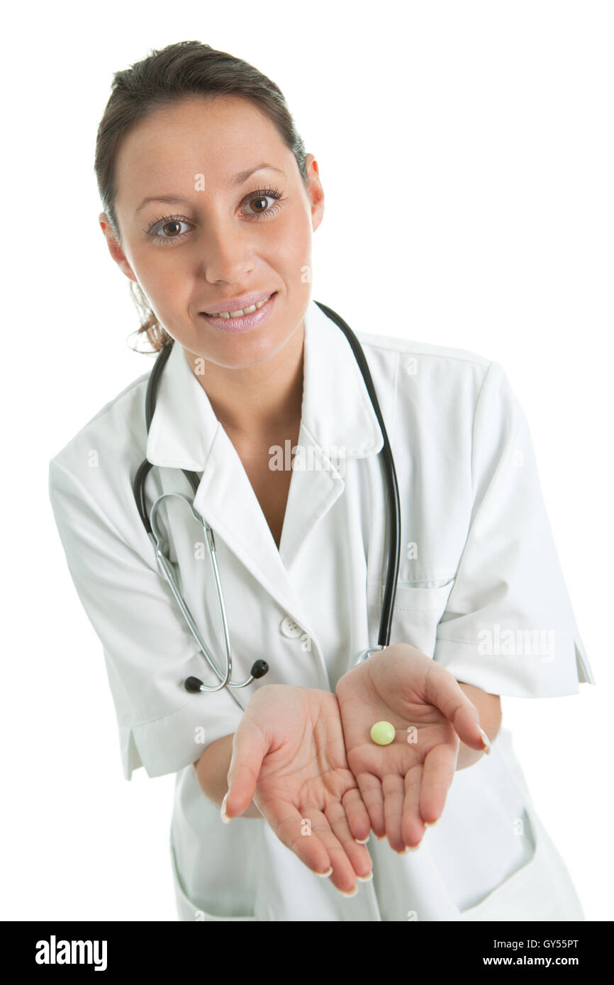 Friendly doctor giving out prescription Stock Photo - Alamy