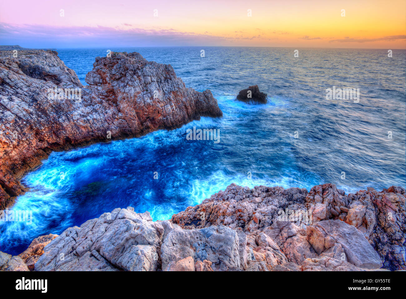 Menorca Punta Nati sunset in Balearic Islands Stock Photo - Alamy