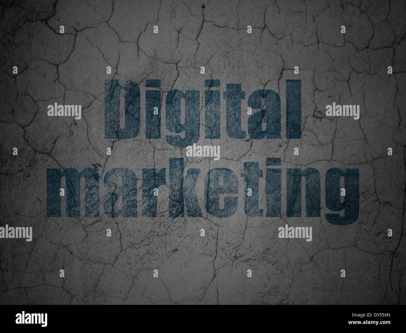 Advertising concept: Digital Marketing on grunge wall background Stock ...