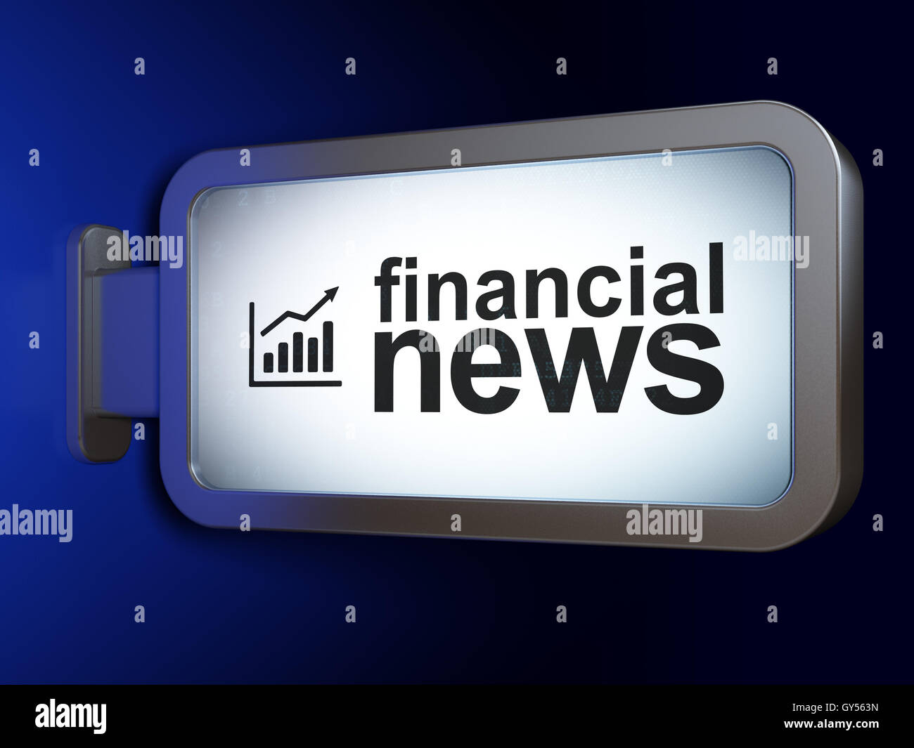 News concept: Financial News and Growth Graph on billboard background ...