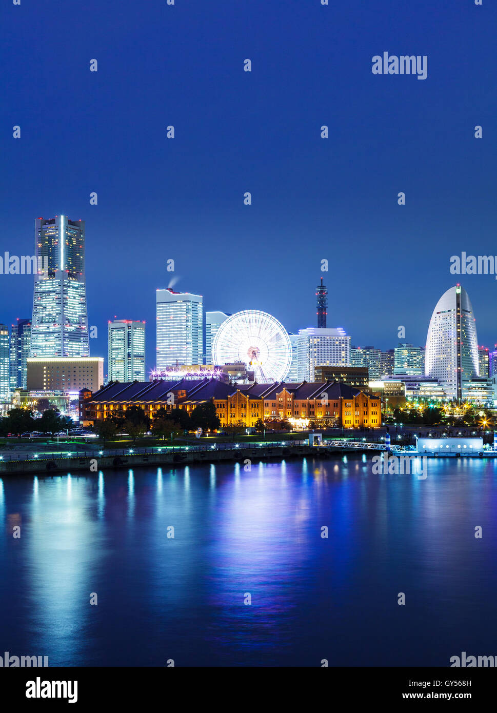 Yokohama skyline at night Stock Photo - Alamy