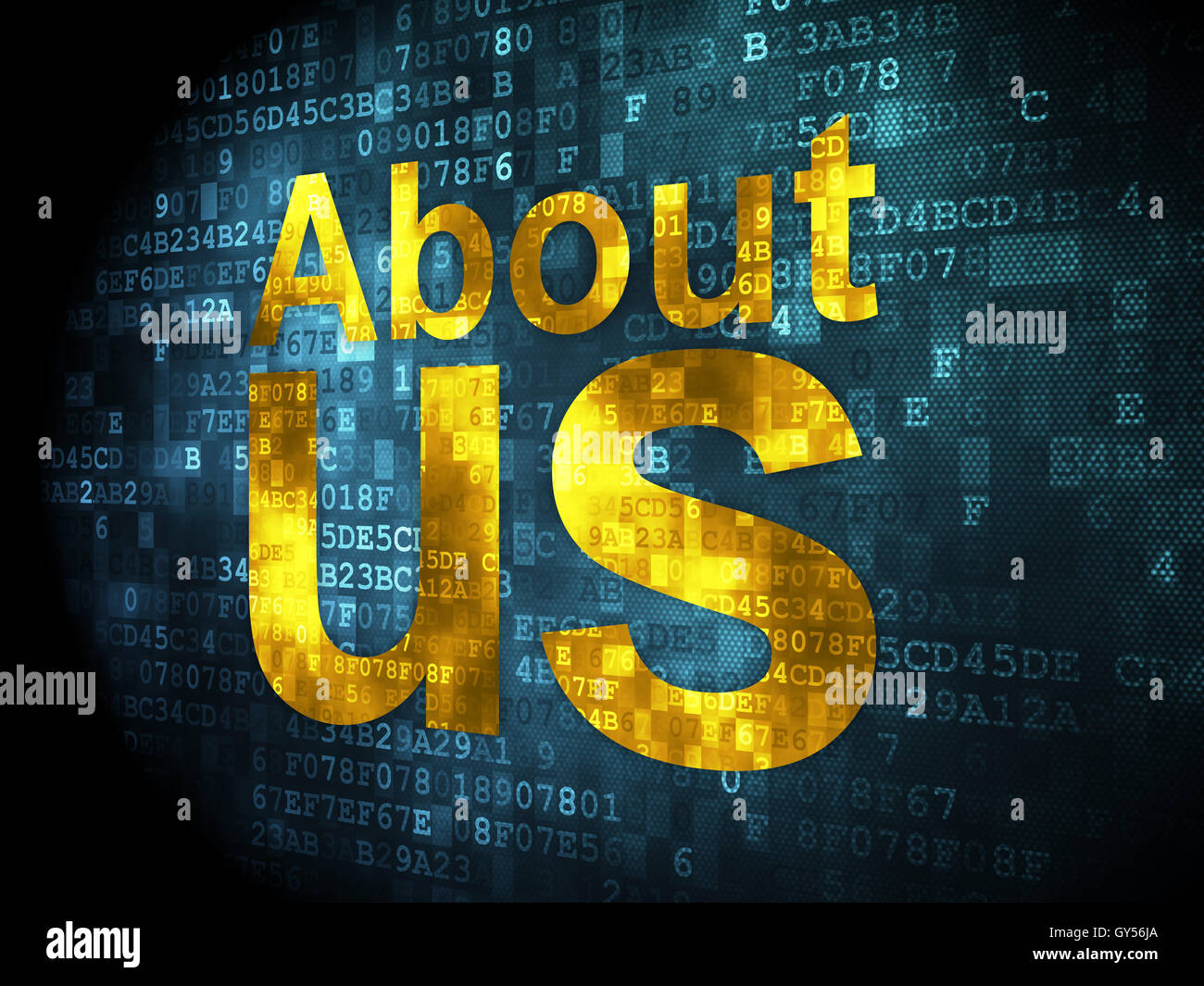 Advertising concept: About Us on digital background Stock Photo - Alamy