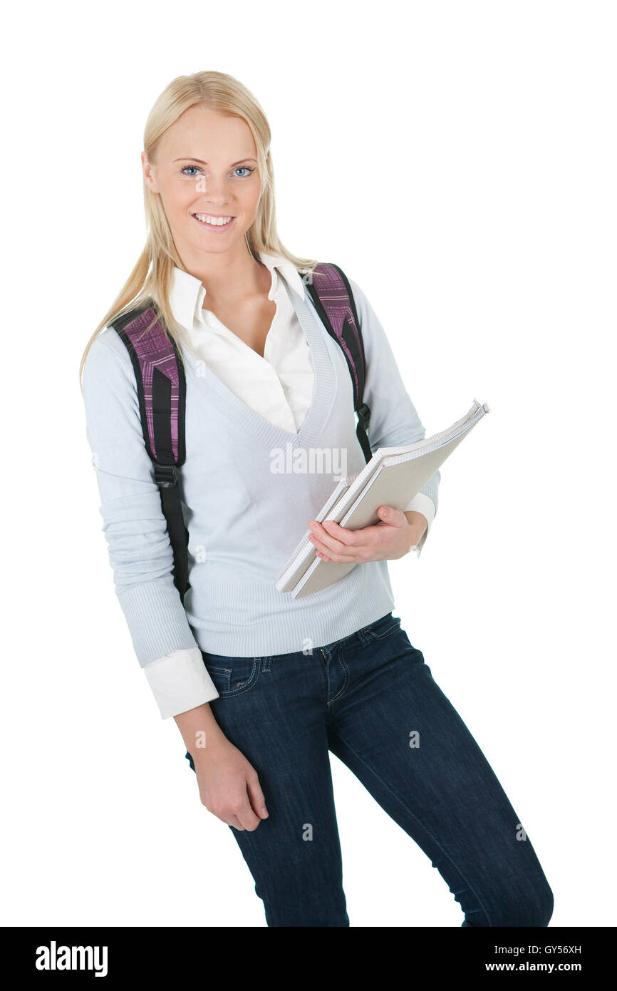 Portrait of beautiful student girl Stock Photo - Alamy
