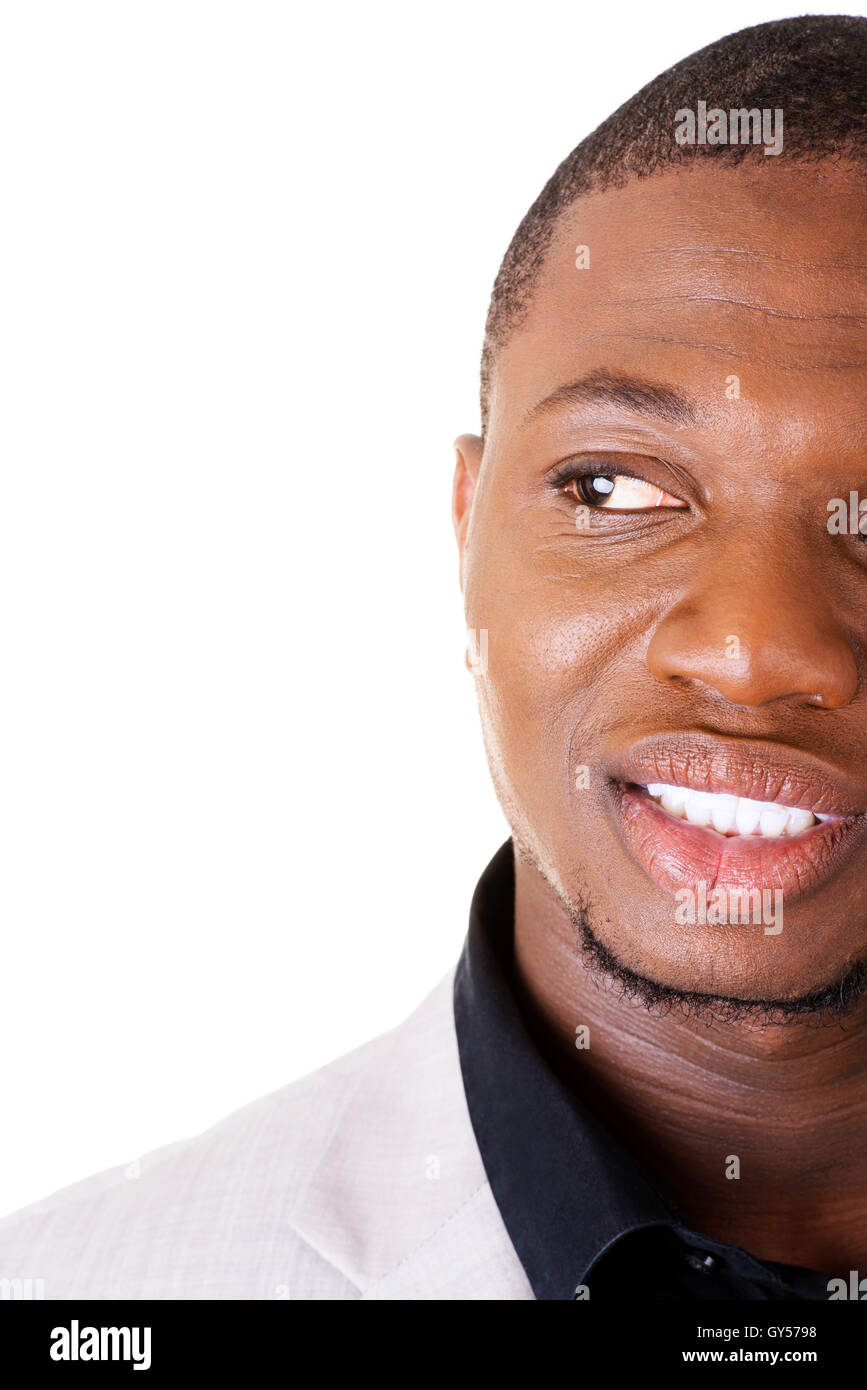 Male businessman's face. Closeup Stock Photo - Alamy