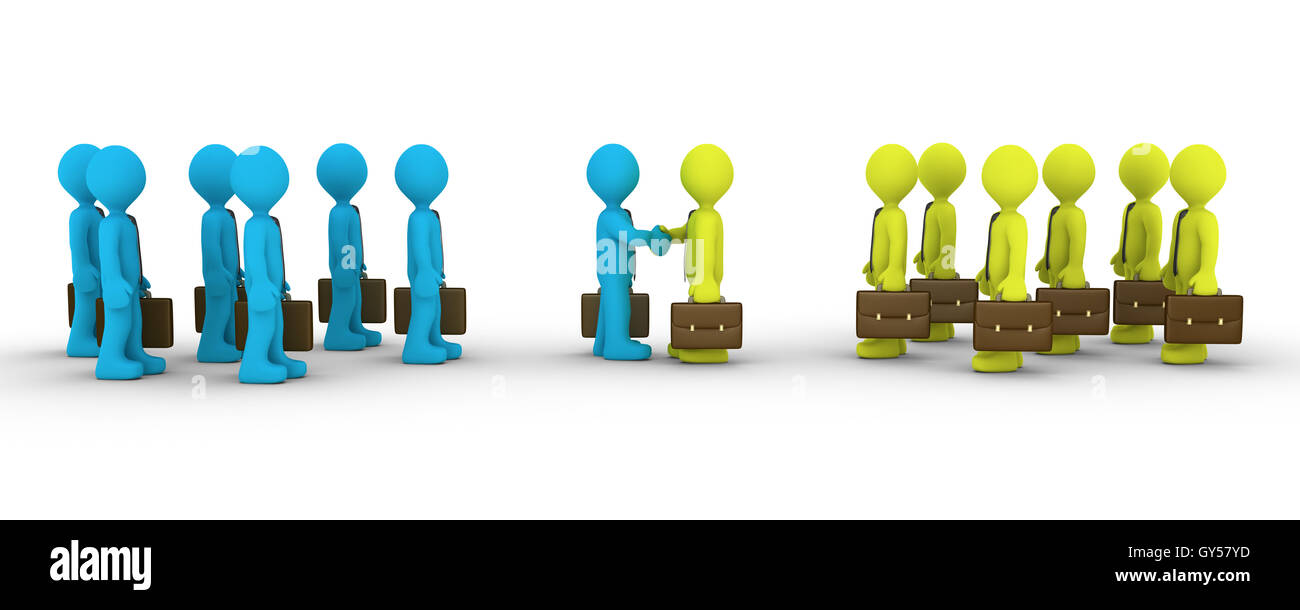 Two opposing teams come to agreement Stock Photo - Alamy