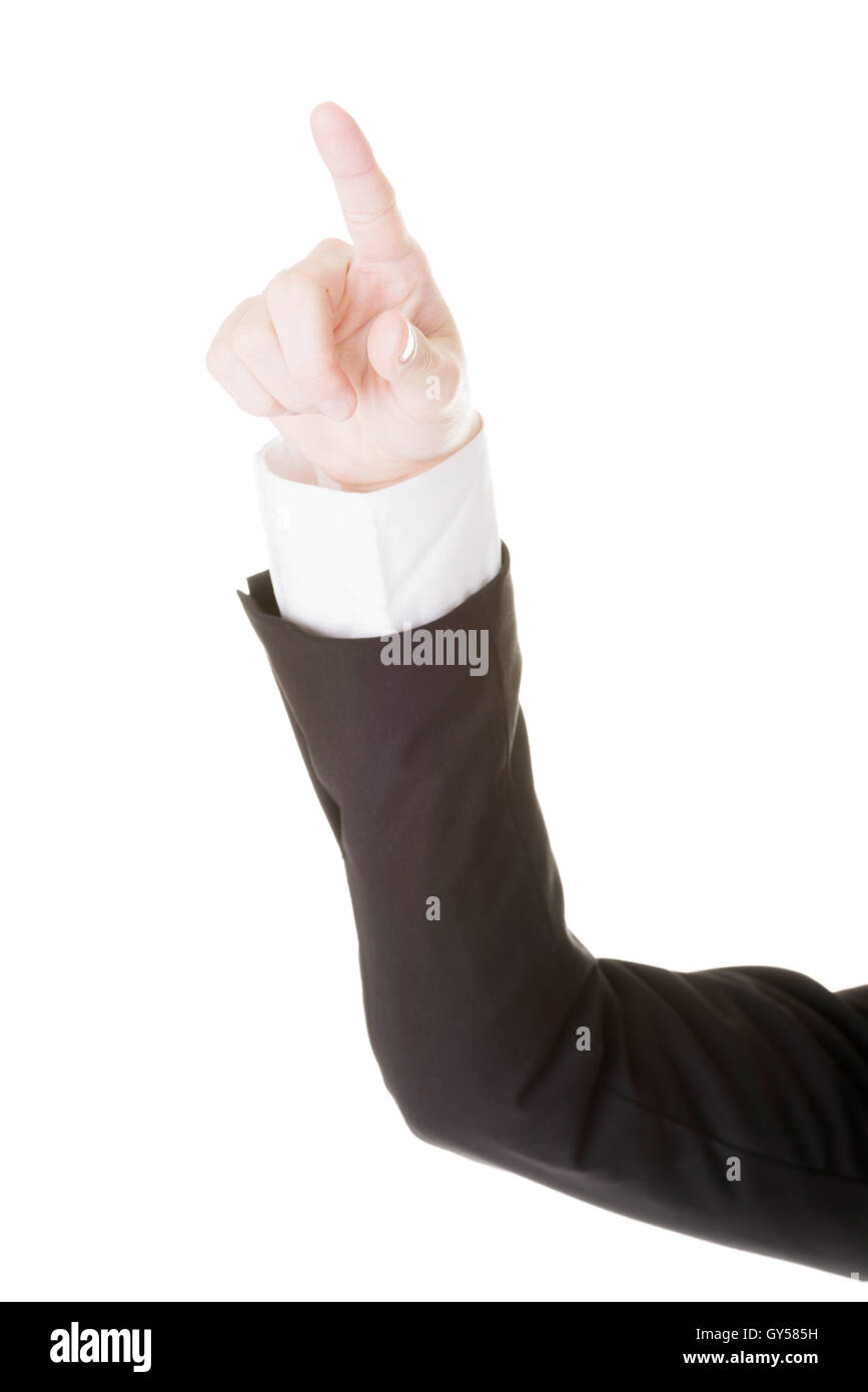 Business woman's hand pointing up Stock Photo - Alamy