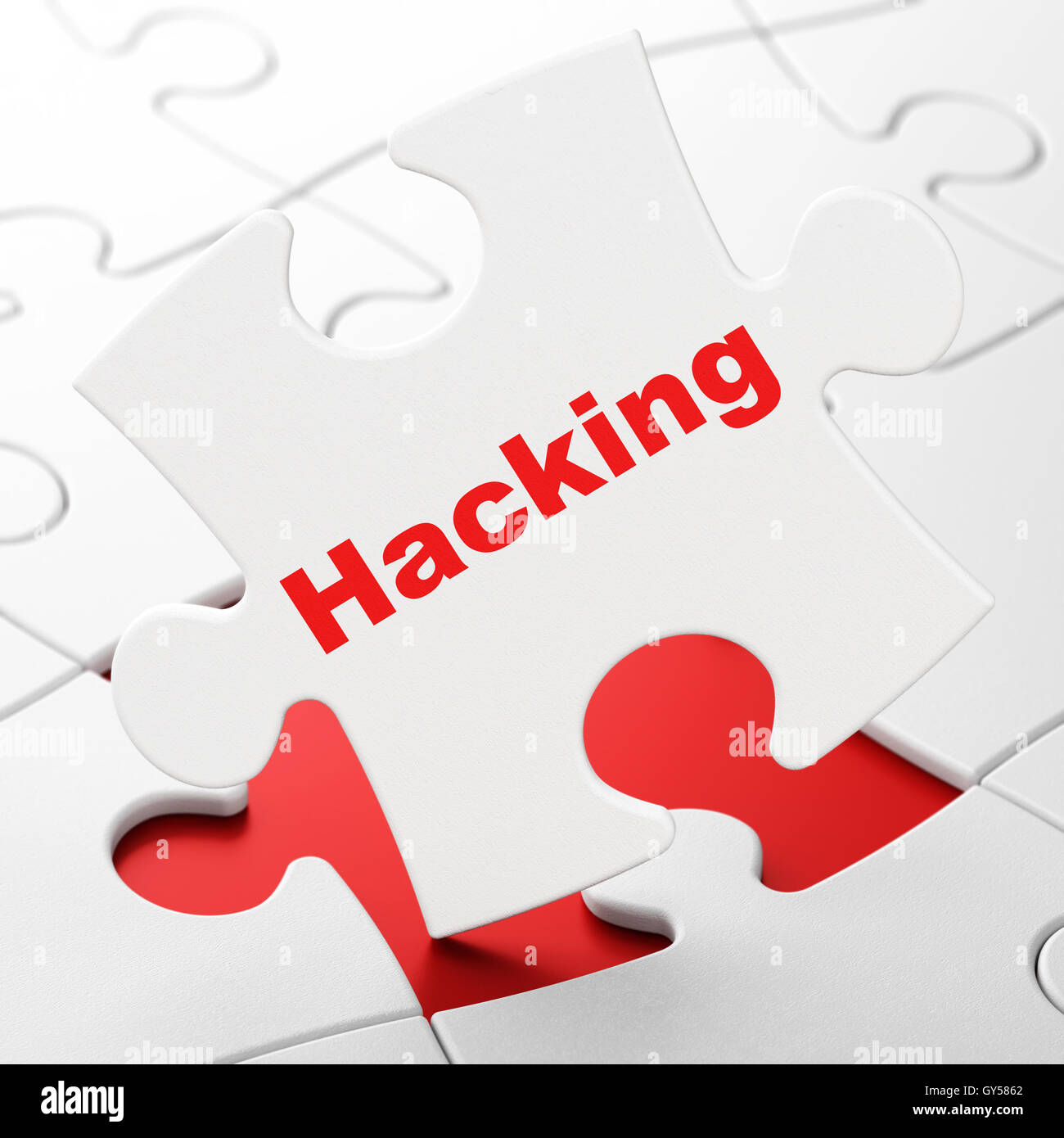 Safety concept: Hacking on puzzle background Stock Photo - Alamy