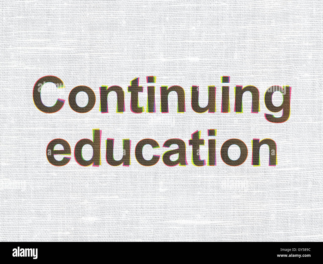 Education concept: Continuing Education on fabric texture background ...