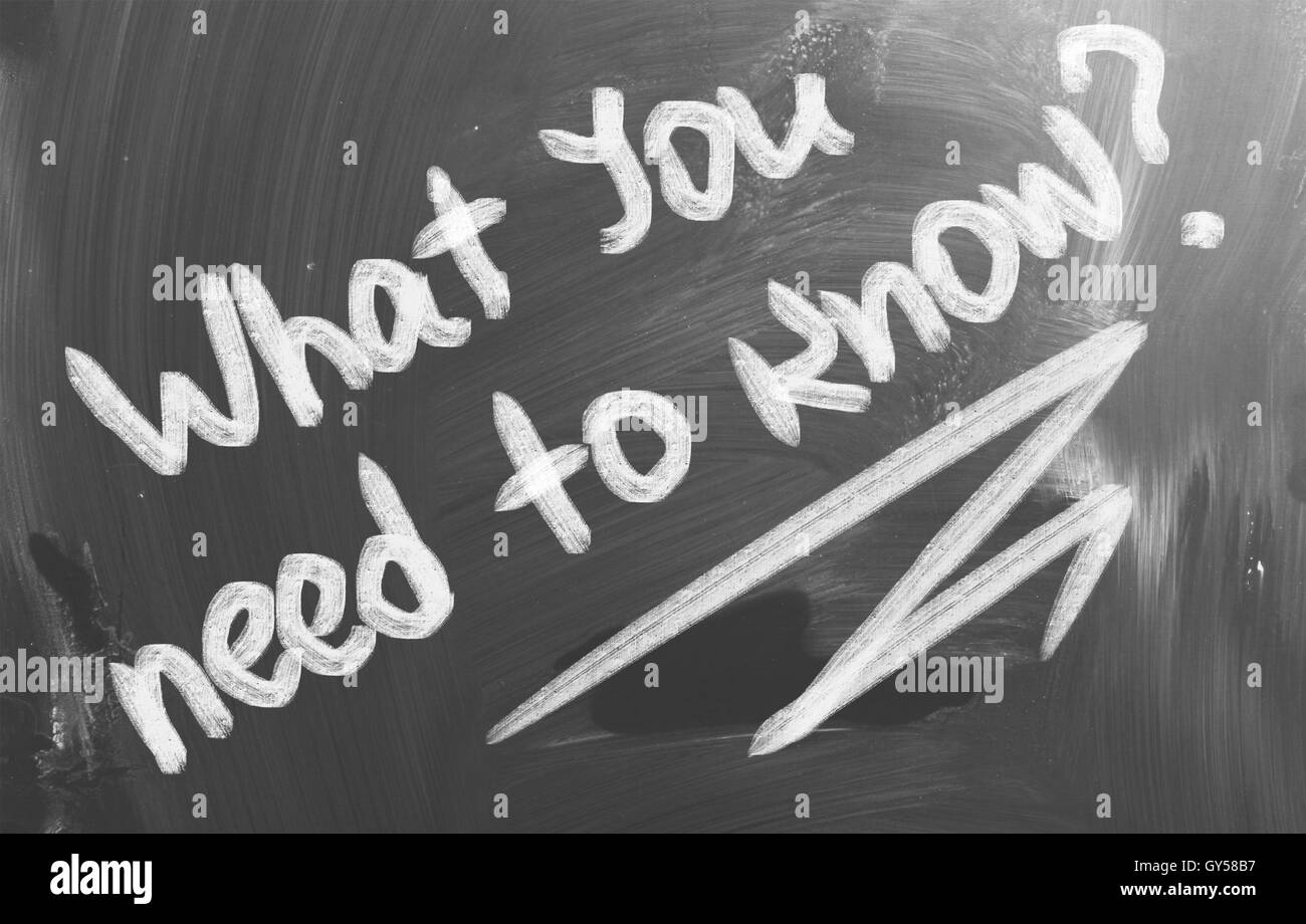 What You Need To Know Concept Stock Photo - Alamy