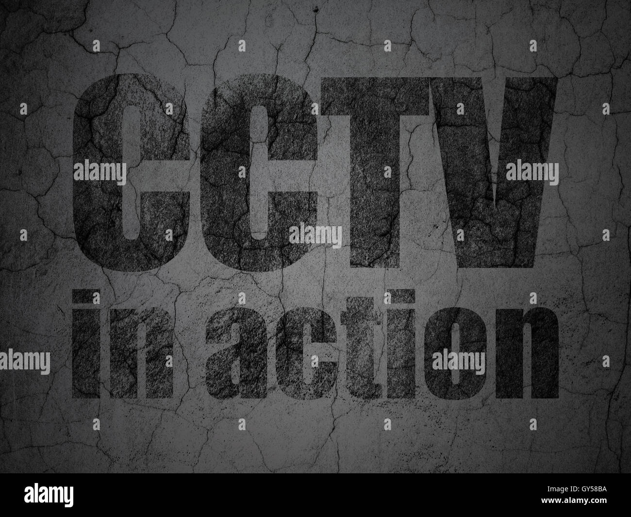 Safety concept: CCTV In action on grunge wall background Stock Photo ...