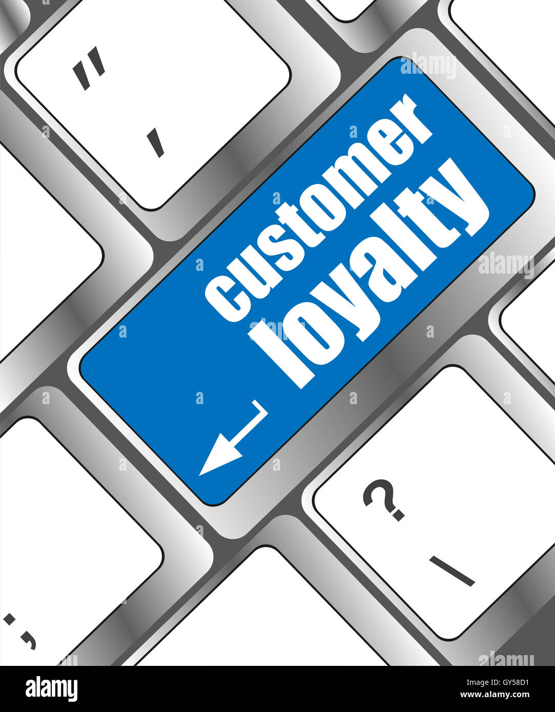 button keypad key with customer loyalty word Stock Photo - Alamy