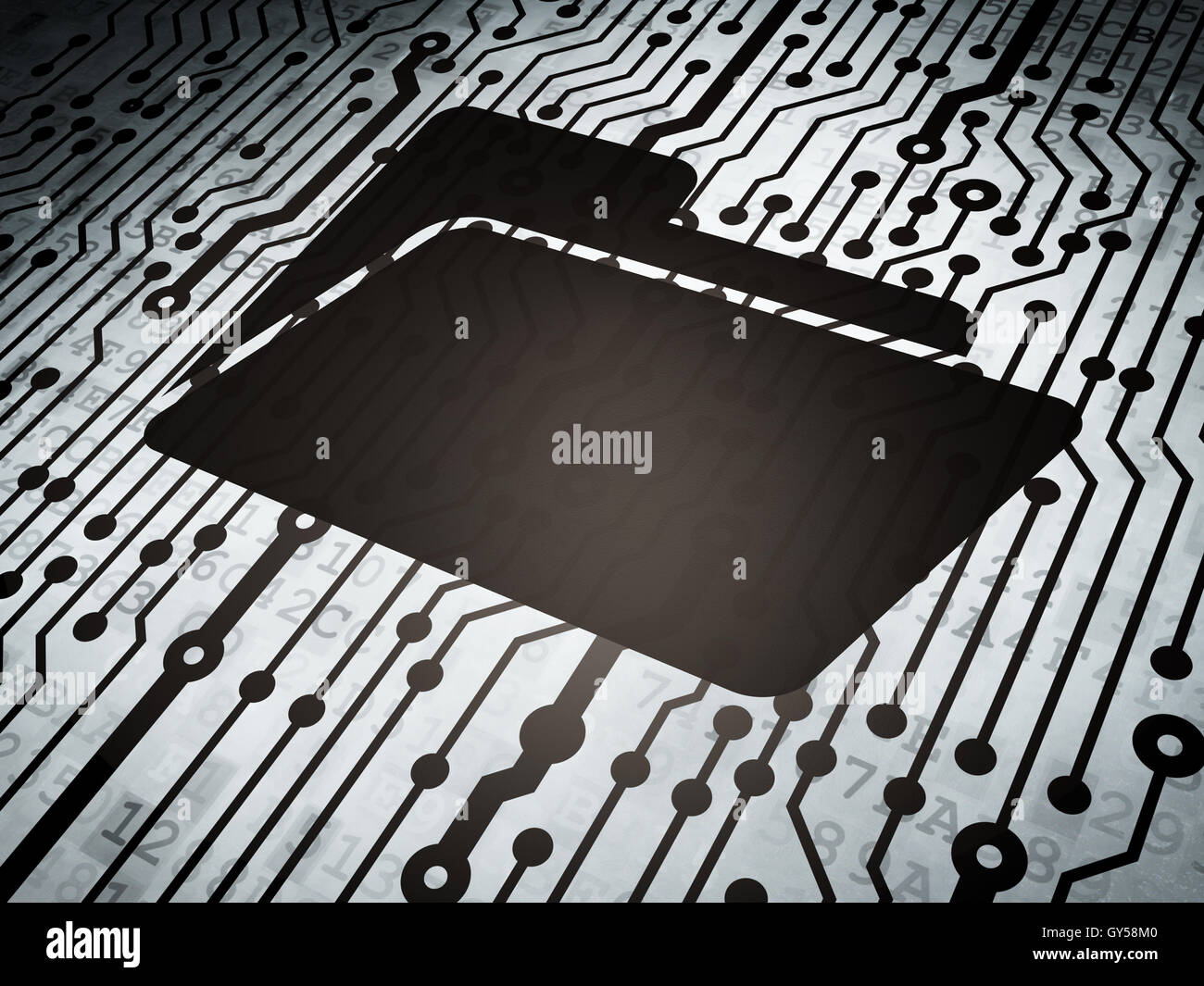 Business concept: circuit board with Folder Stock Photo - Alamy