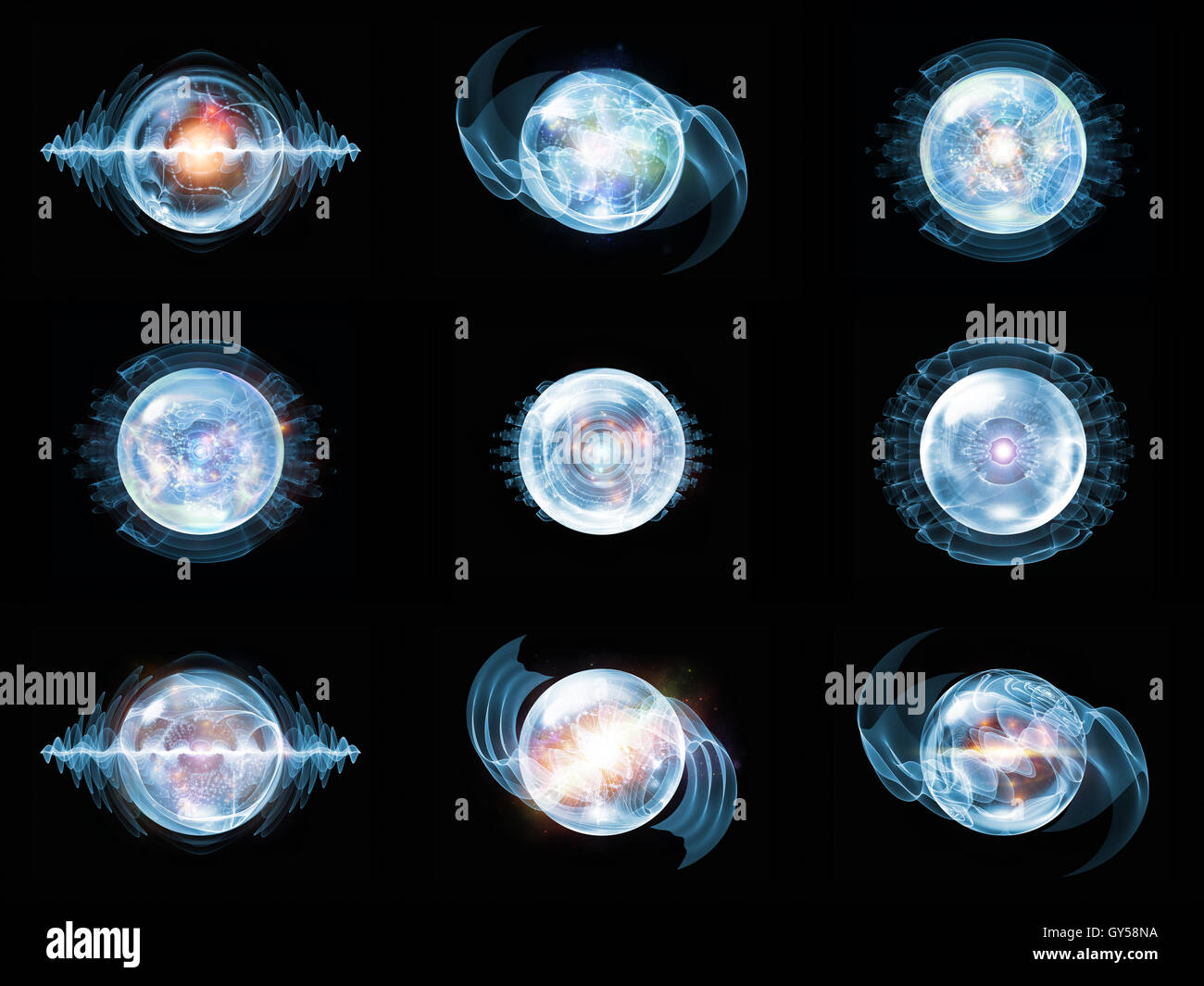 Virtual Wave Particle Stock Photo - Alamy