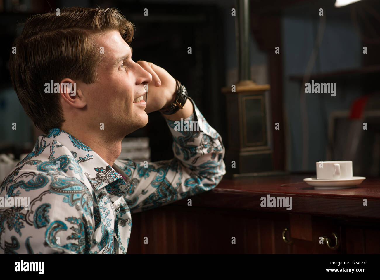 young man at the bar Stock Photo - Alamy