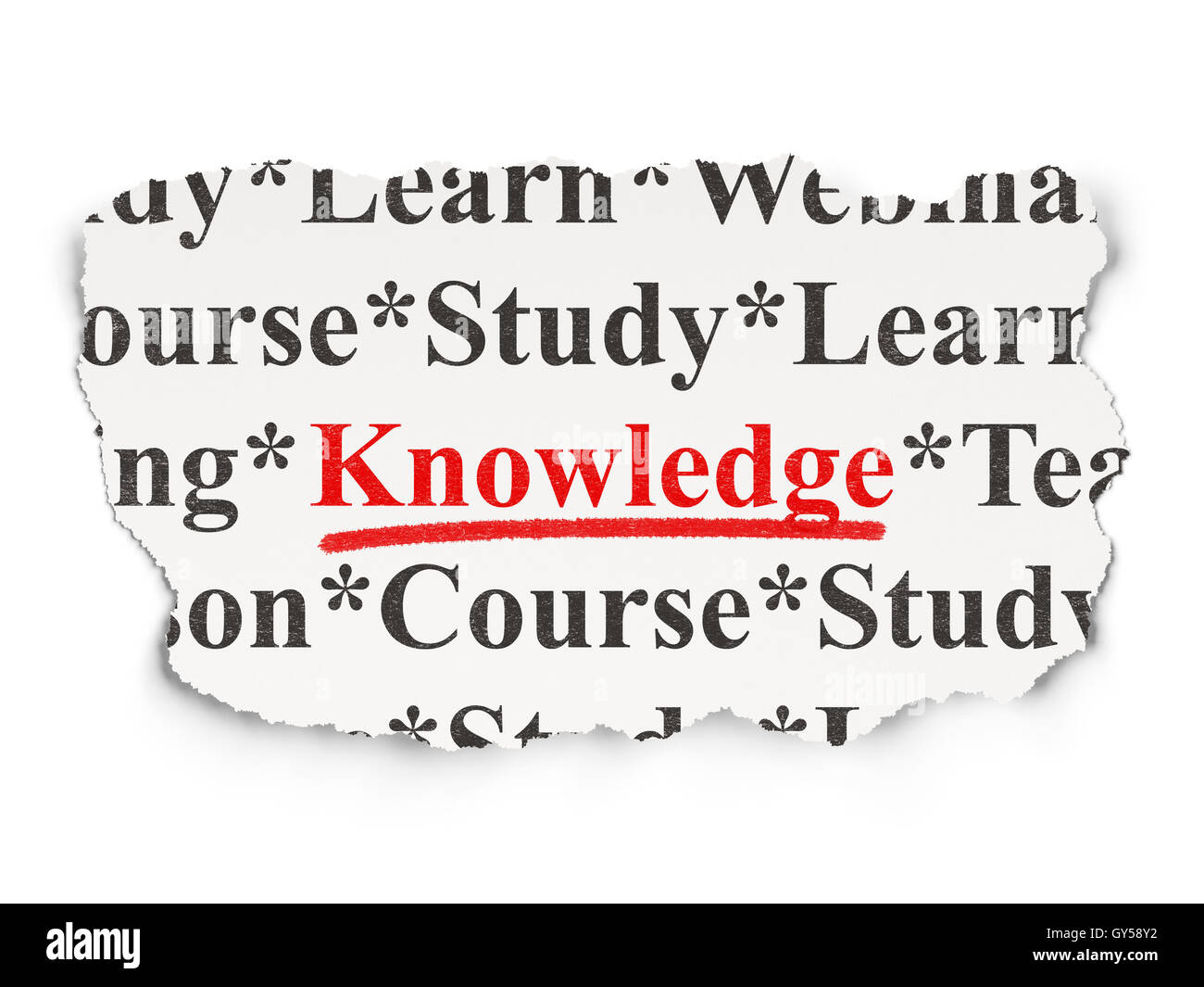 Education concept: Knowledge on Paper background Stock Photo - Alamy