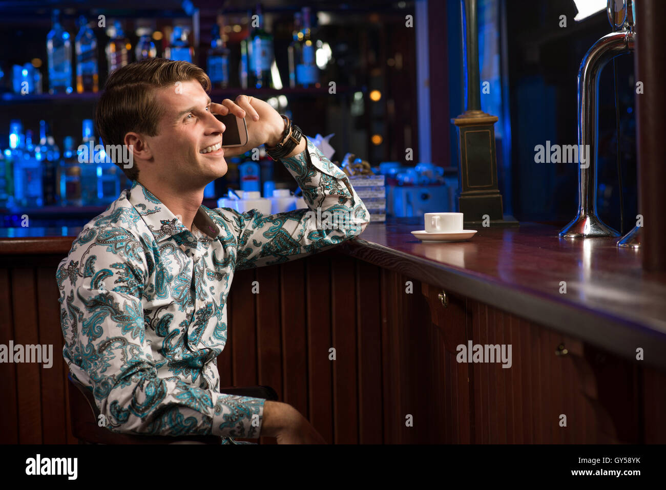 young man at the bar Stock Photo - Alamy