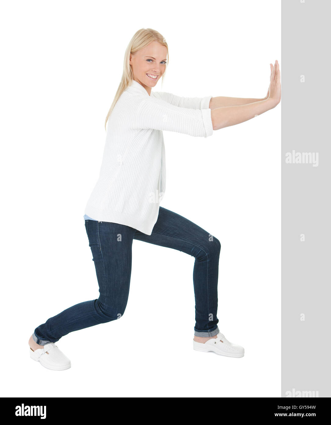 Posing pushing pose hi-res stock photography and images - Alamy