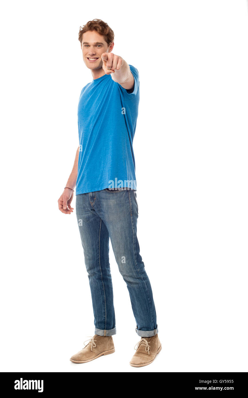 Cheerful man pointing towards camera Stock Photo - Alamy Cheerful man pointing towards camera Stock Photo - Alamy