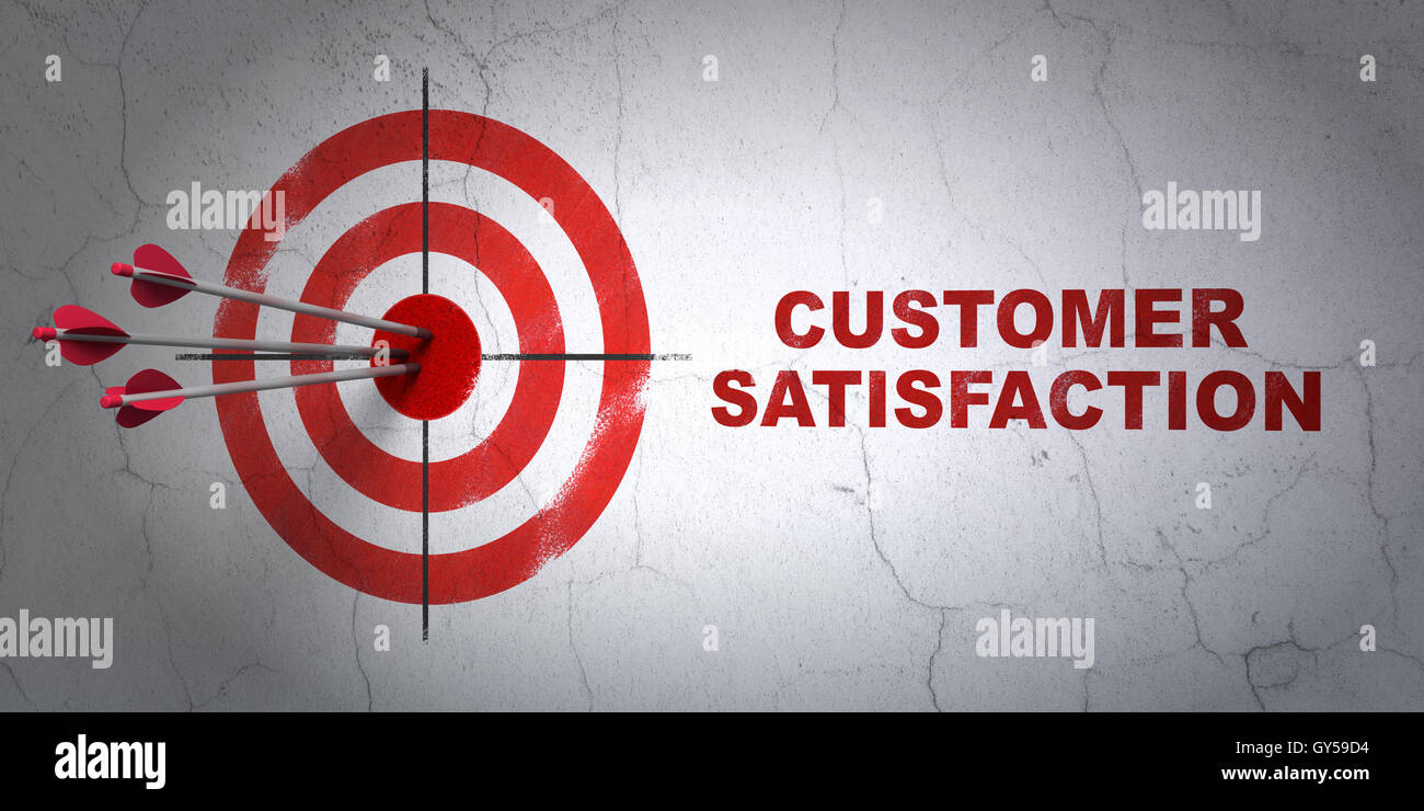 Marketing concept: target and Customer Satisfaction on wall background ...