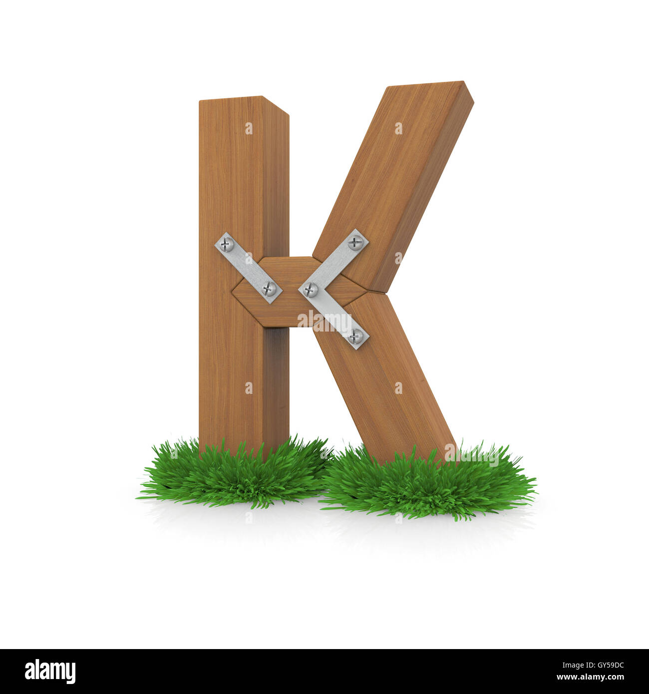 Wooden letter K in the grass Stock Photo - Alamy