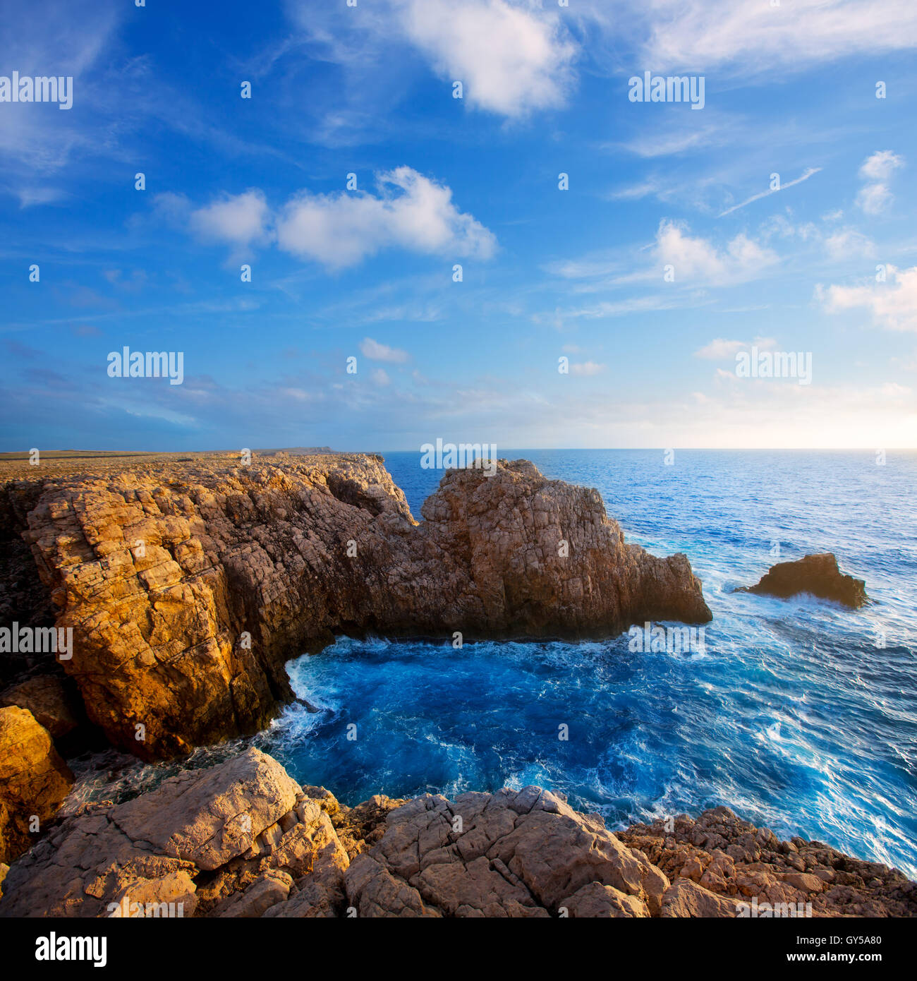 Menorca Punta Nati sunset in Balearic Islands Stock Photo - Alamy