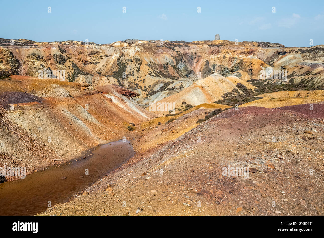Anglesey, Wales. Parys copper mountain Spoil heap's from the open cast ...