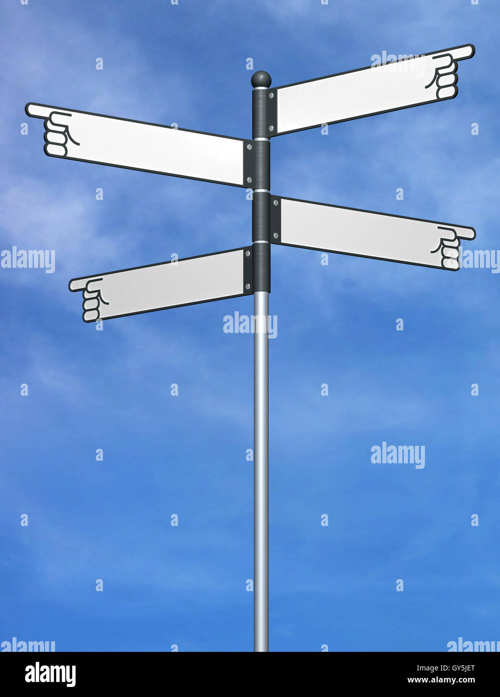 3D Blank signpost Stock Photo - Alamy