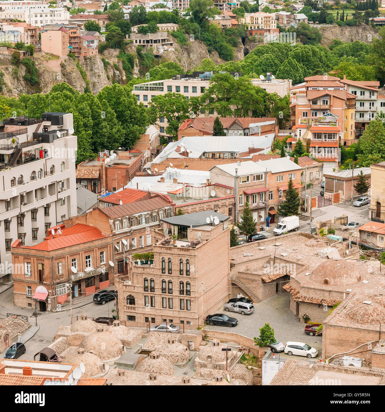 Scenic View Of Tbilisi Old Town, Georgia. Historic District ...
