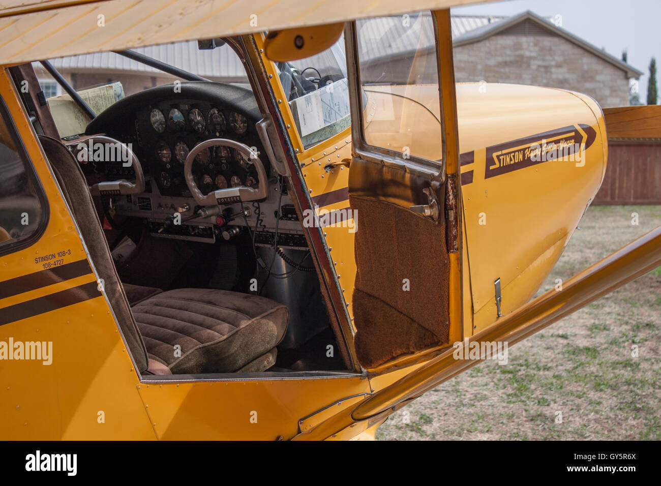 Yellow Plane on the Ground Stock Photo - Alamy