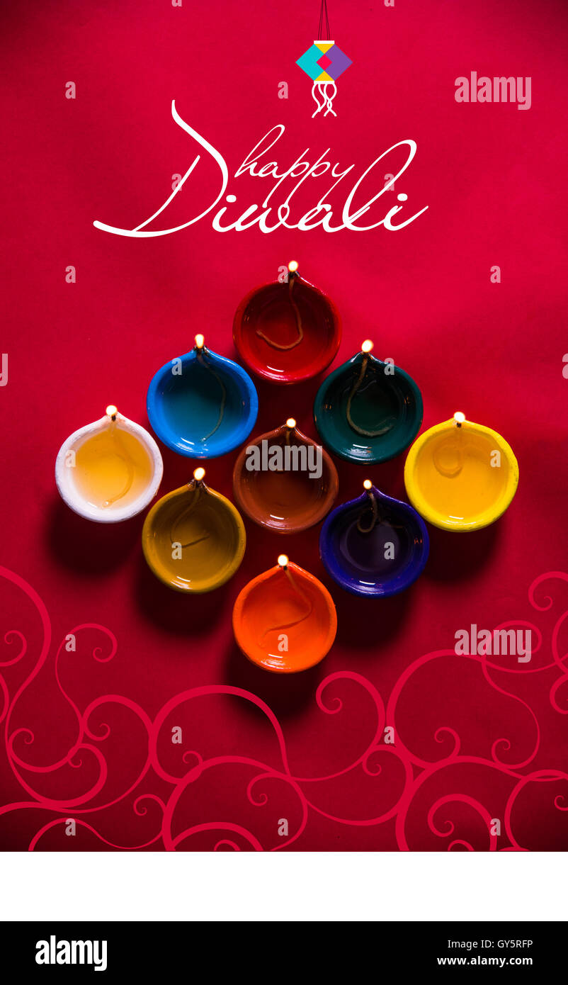 happy diwali or happy deepavali greeting card made using a photograph ...