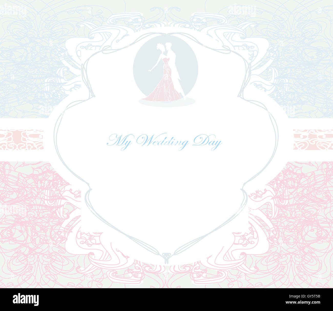 stylish wedding invitation card with vintage ornament background Stock ...