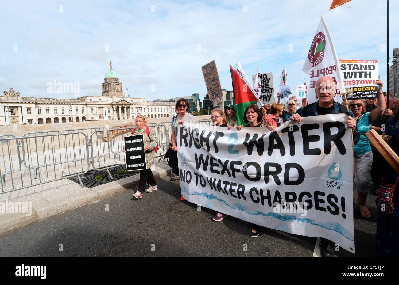 Protestors at an anti-water charges march in Dublin, Ireland Stock ...