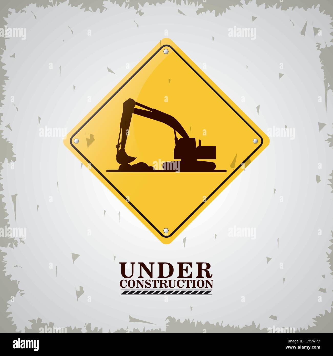 Warning sign excavator Stock Vector Images - Alamy