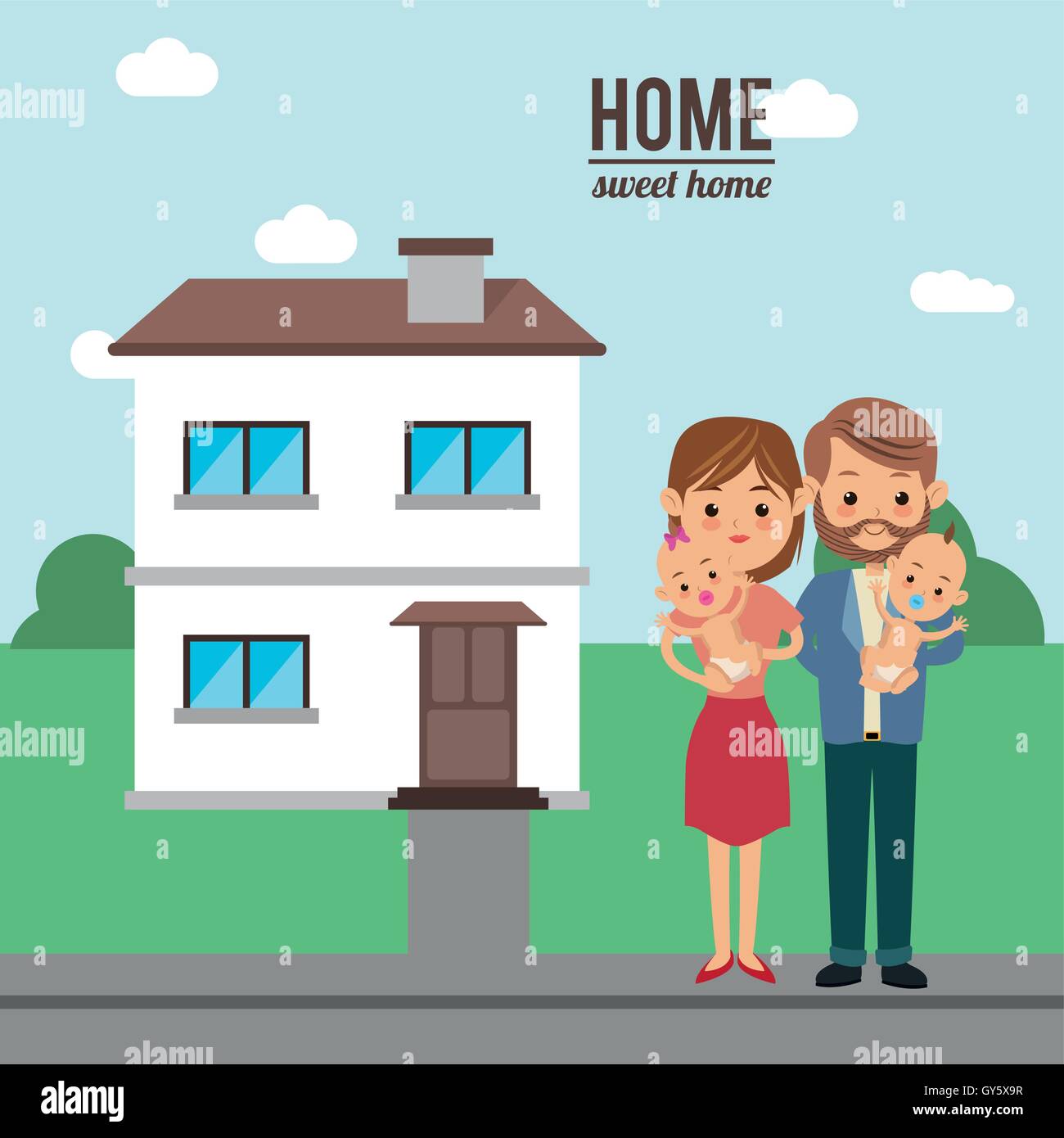 Home house building and family design Stock Vector Image & Art - Alamy