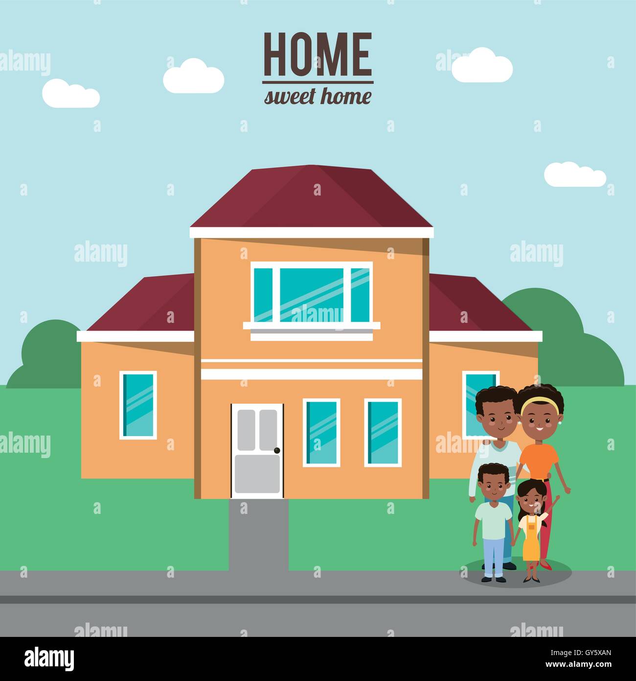 Home house building and family design Stock Vector Image & Art - Alamy