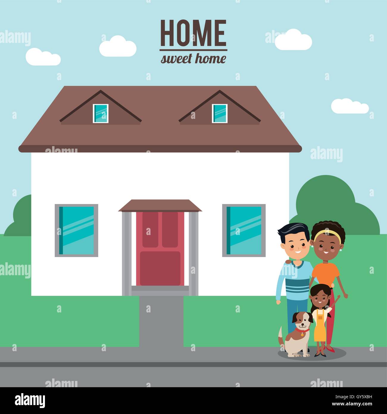 Home house building and family design Stock Vector Image & Art - Alamy