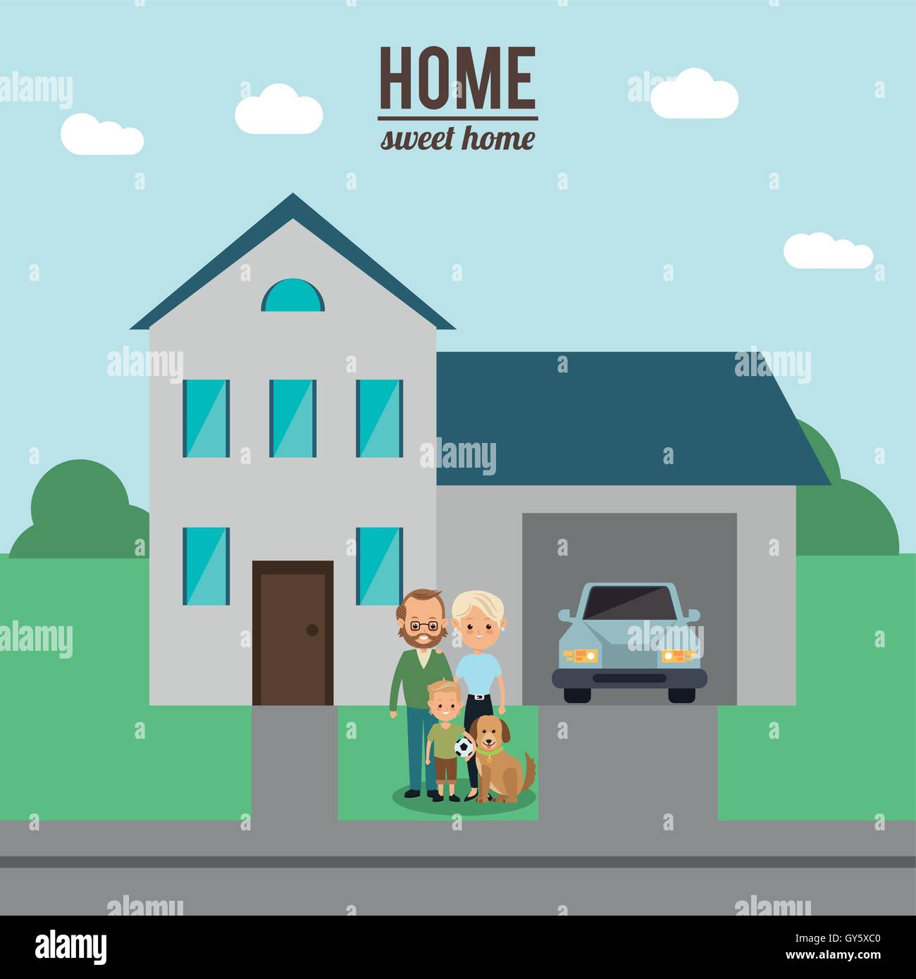 Home house building and family design Stock Vector Image & Art - Alamy