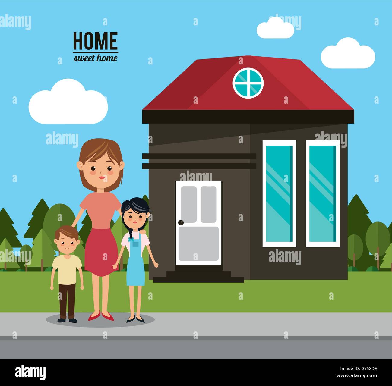 Home house building and family design Stock Vector Image & Art - Alamy