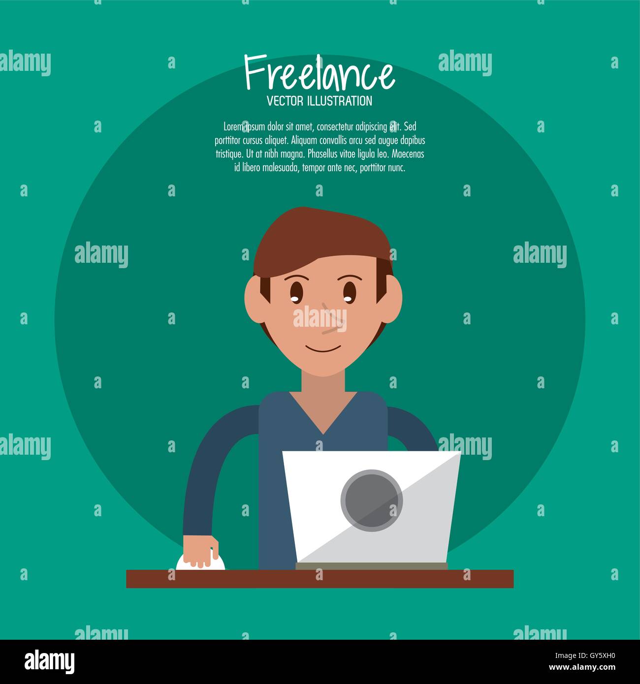 Cartoon man and freelance design Stock Vector Image & Art - Alamy