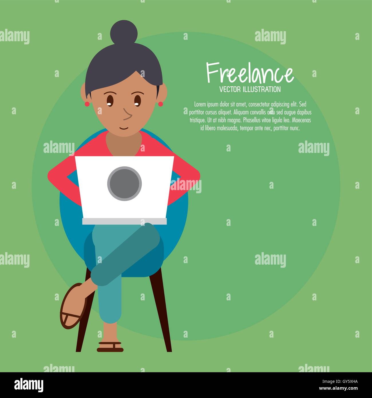 Cartoon woman and freelance design Stock Vector Image & Art - Alamy