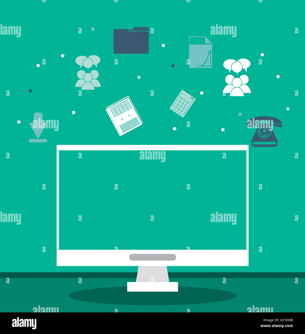 Computer and social media icon set Stock Vector Image & Art - Alamy