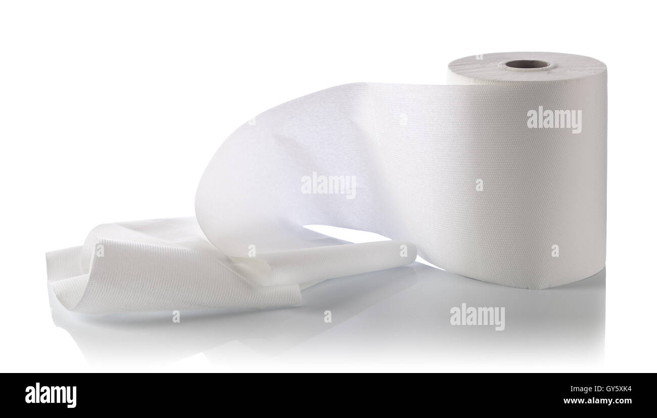 Paper towel isolated on a white background Stock Photo - Alamy