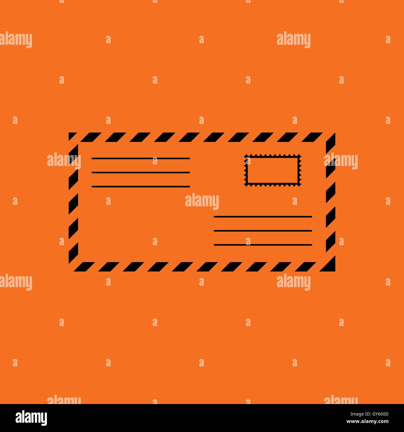 Letter icon. Orange background with black. Vector illustration Stock ...