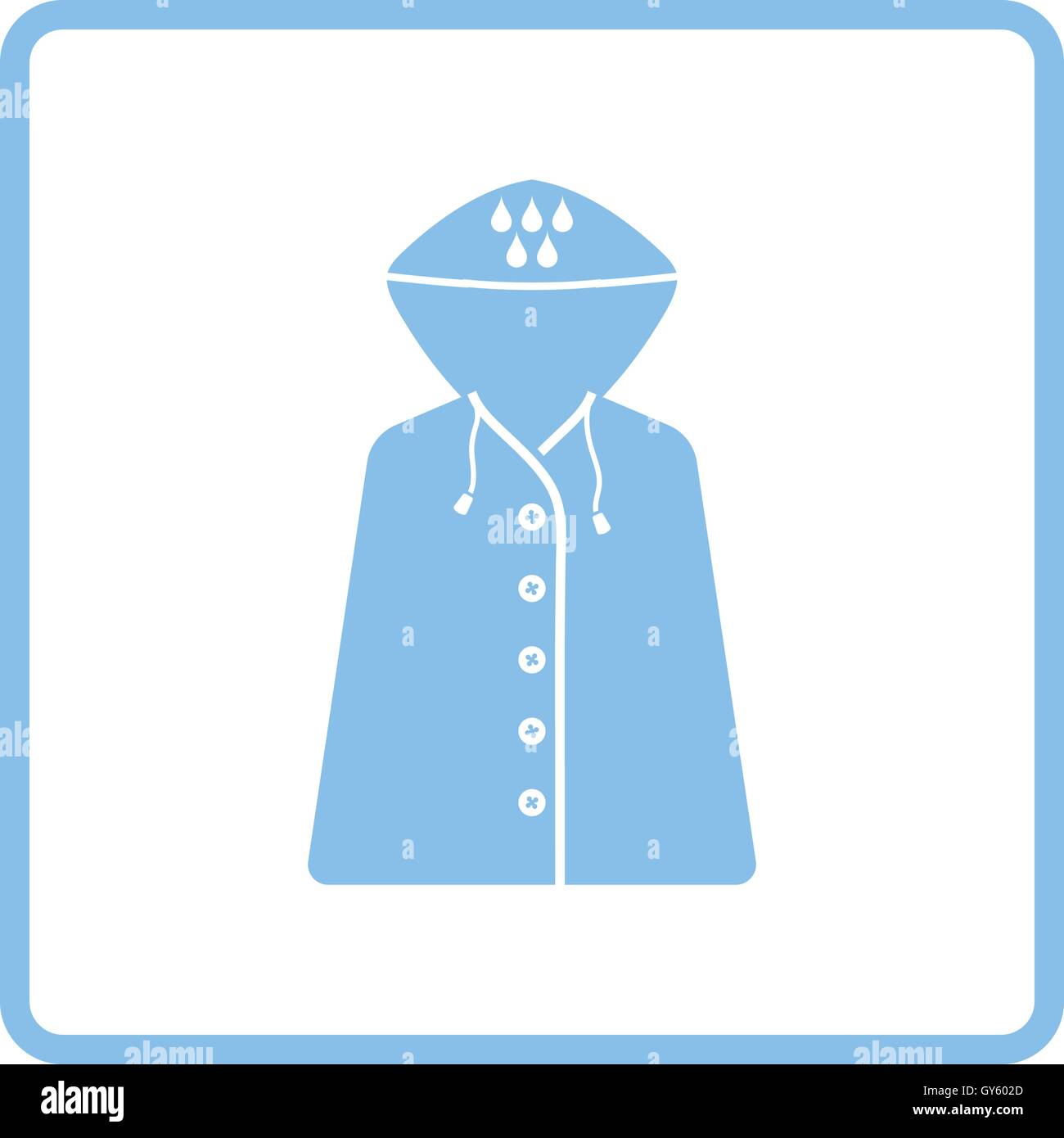 Raincoat icon. Blue frame design. Vector illustration Stock Vector ...