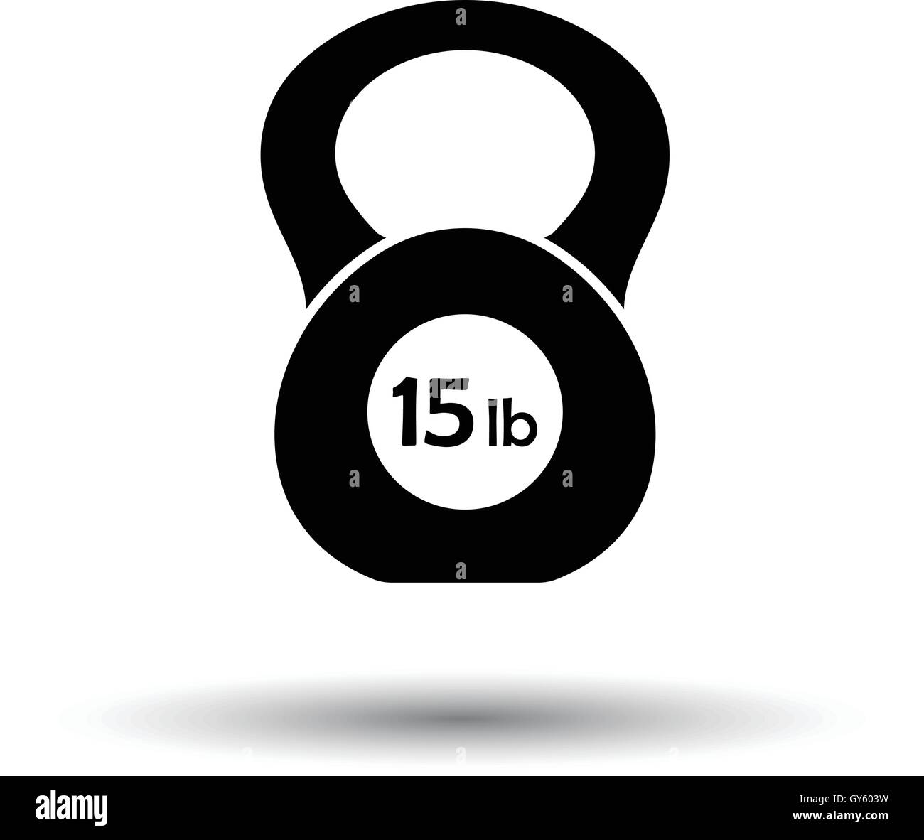 Kettlebell icon. White background with shadow design. Vector ...