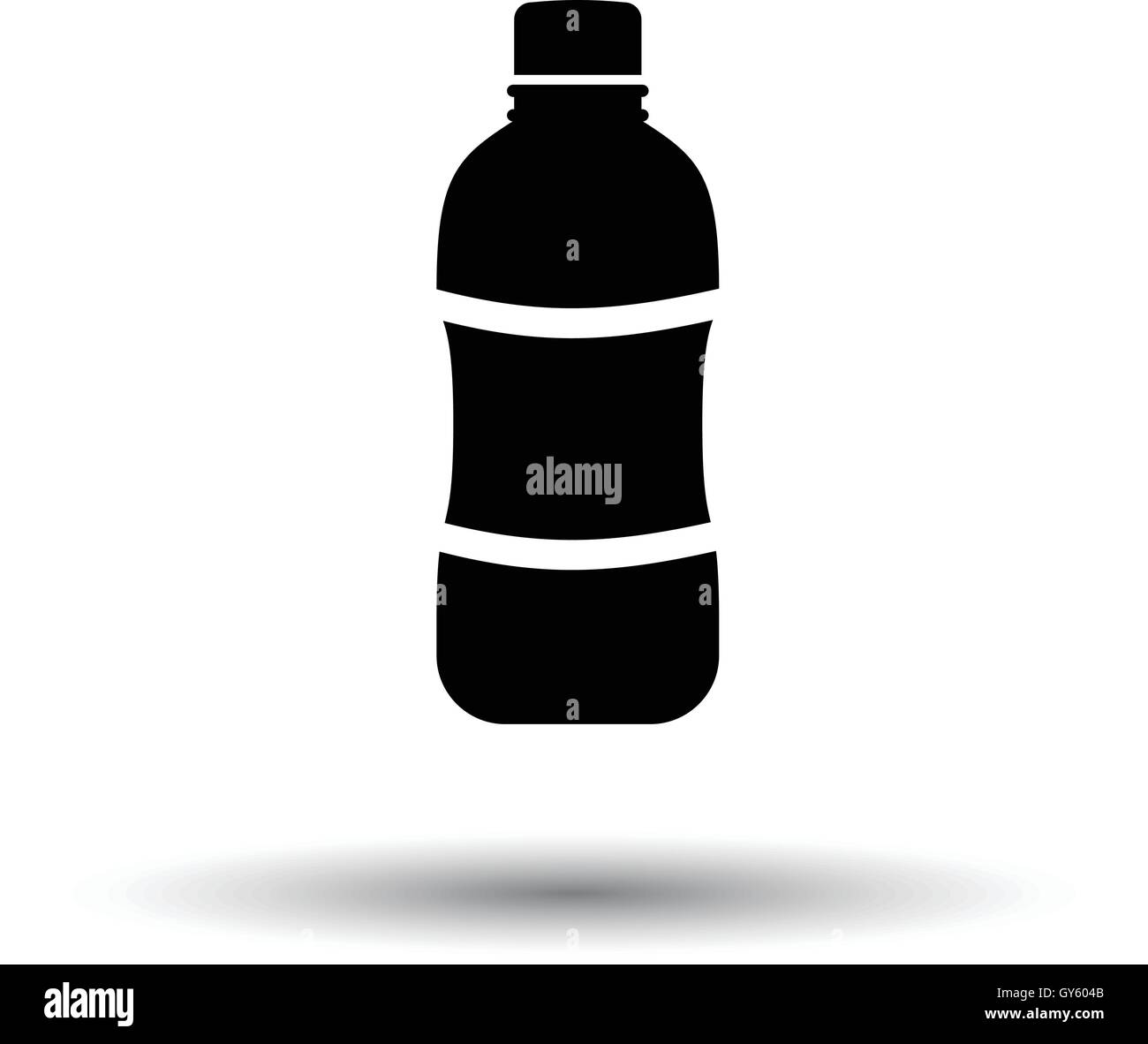 Water bottle icon. White background with shadow design. Vector ...