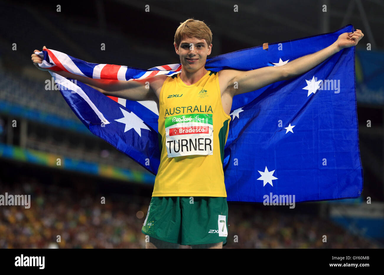 Australia's James Turner wins the Men's Athletics 800m T36 final in a ...